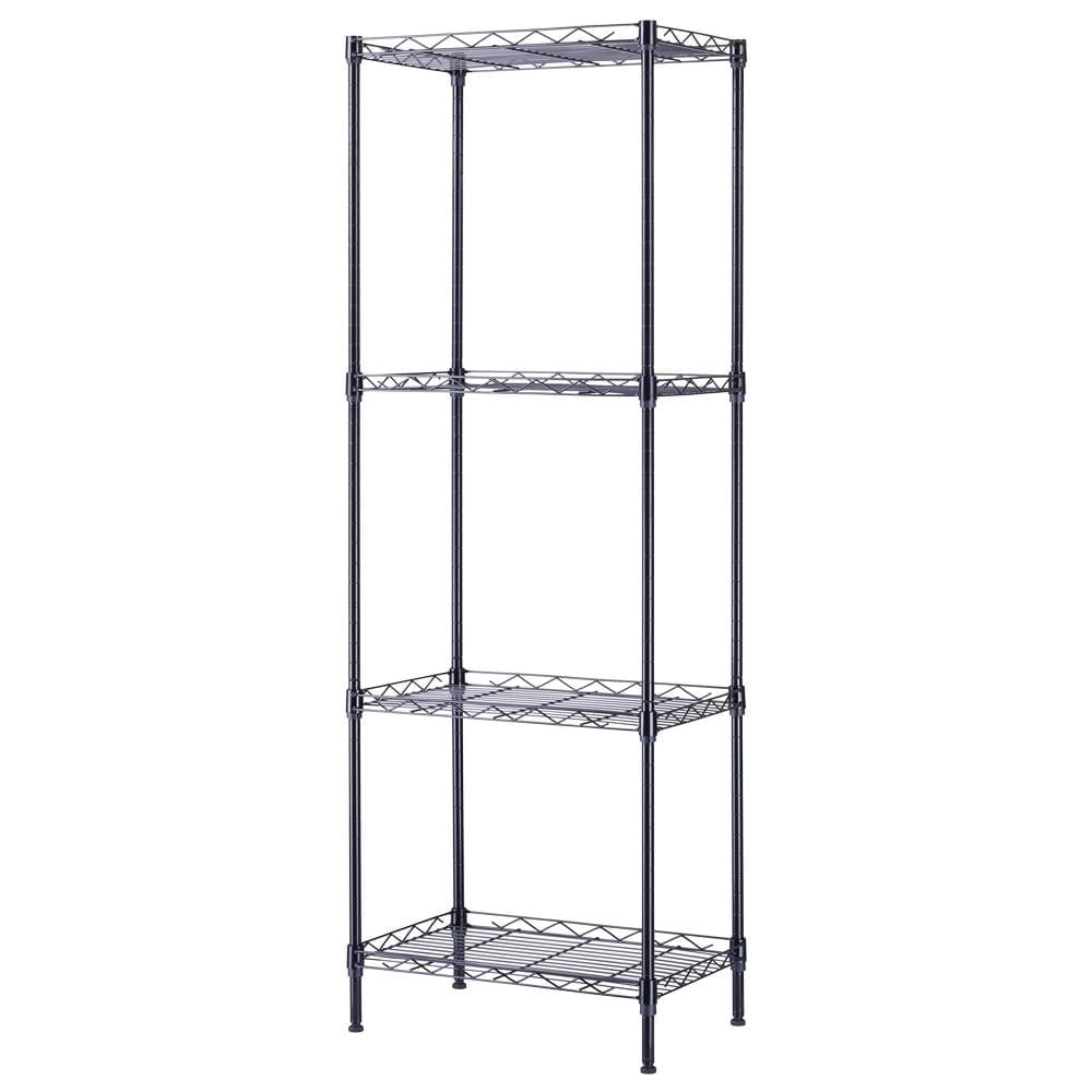 4-Tier Storage Rack, Garage Wire Shelving Metal Shelves Storage Unit ...