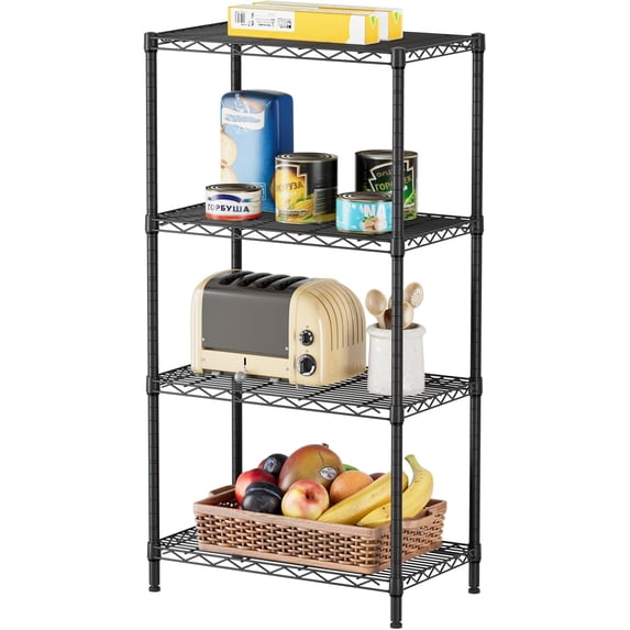 4 Tier Storage Rack Wire Shelving Unit Shelves Metal for Pantry Closet ...