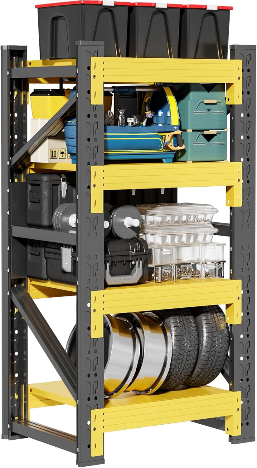 4-Tier Storage Shelves,63" H Heavy-Duty Garage Shelving Unit,Adjustable ...