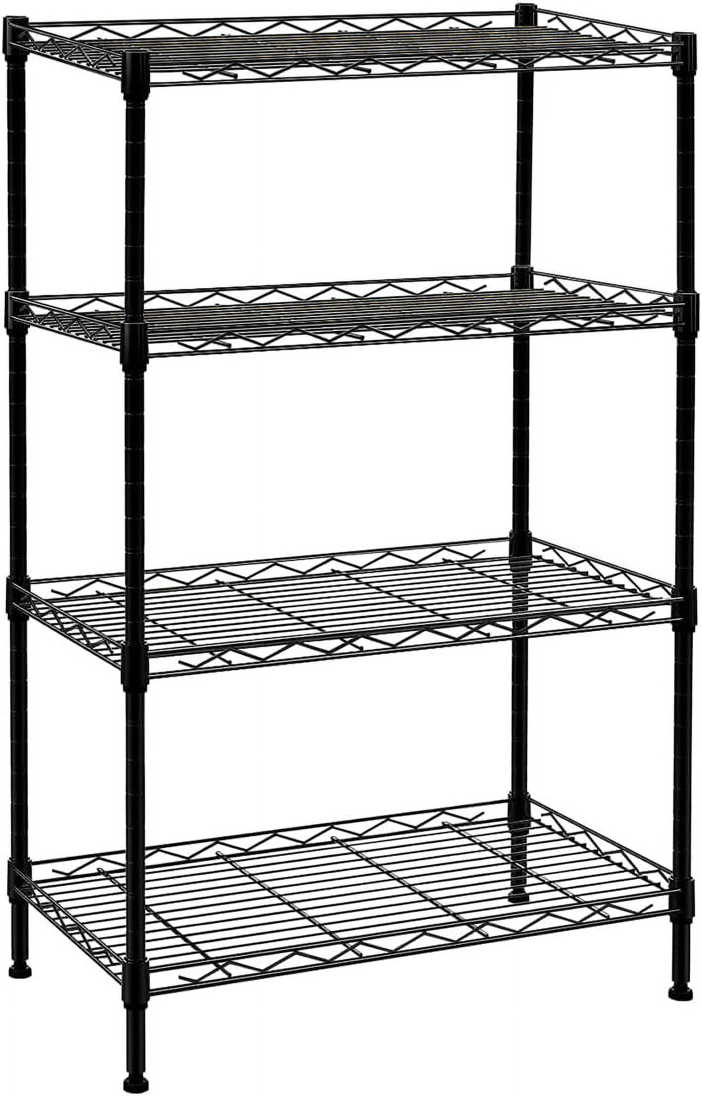 4 Tier Storage Shelves Wire Shelving Rack Unit, Adjustable Metal Rack ...