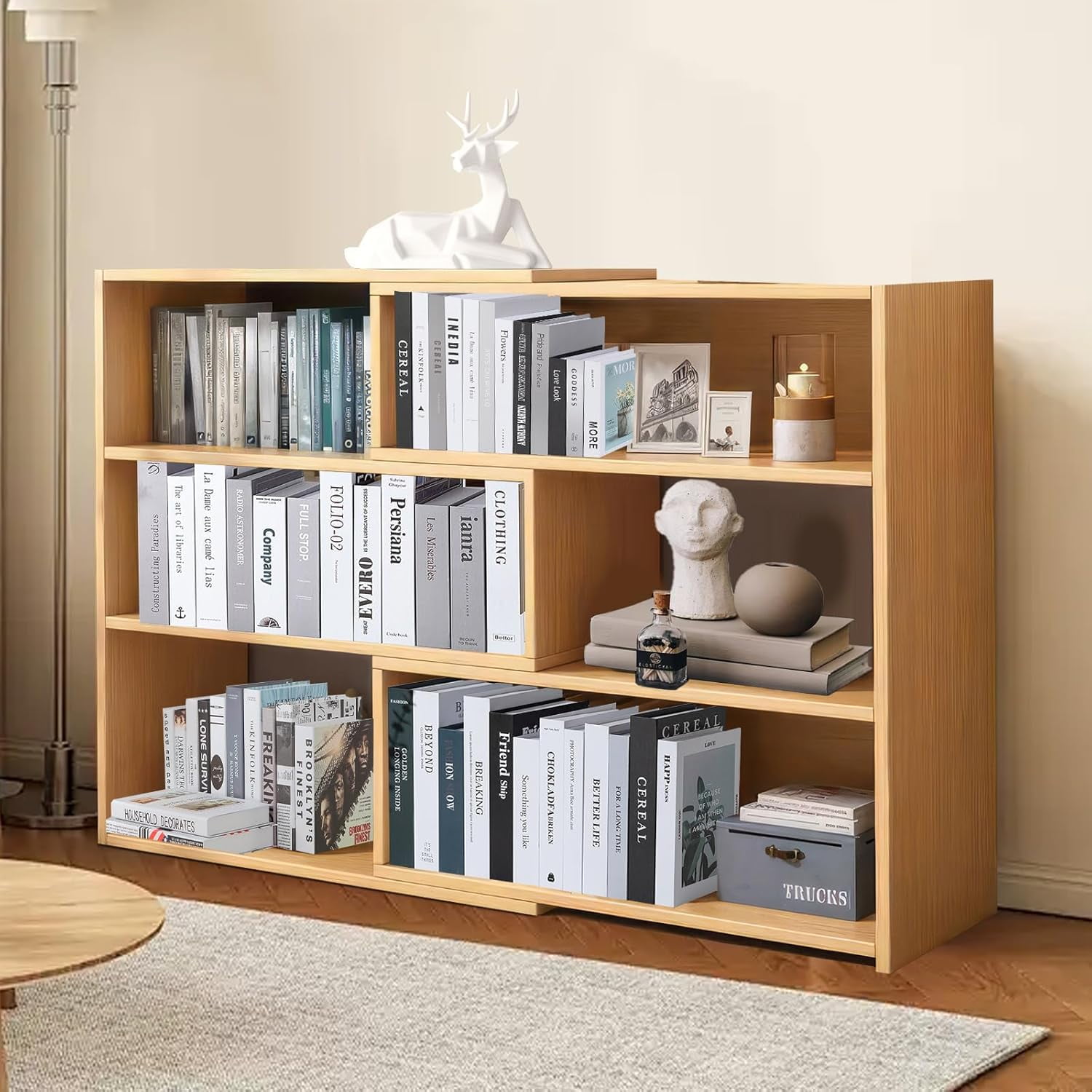 4-Tier Story Extendable Wooden Bookshelf That can be Used to Store ...