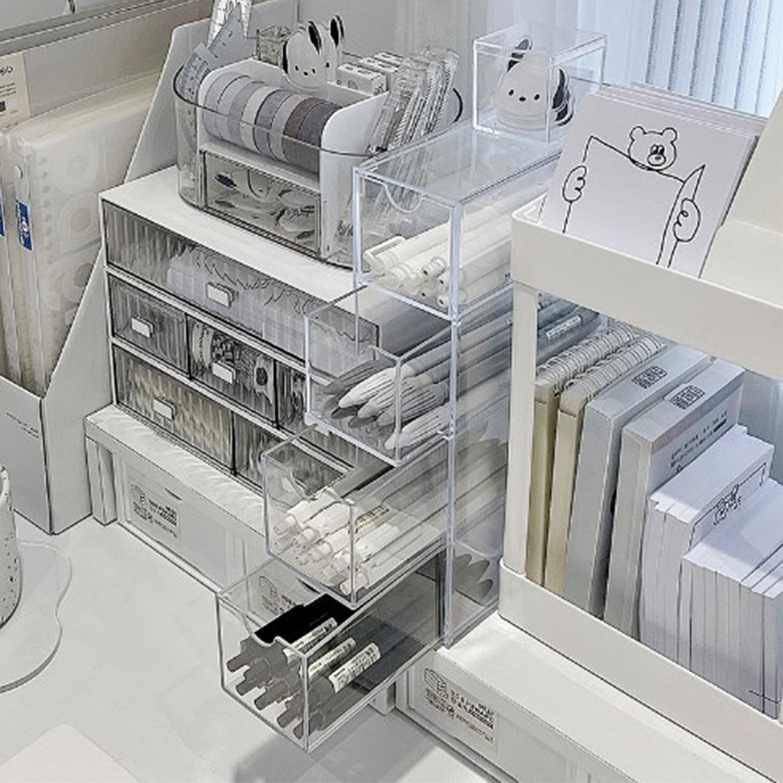 4 Tier Sunglasses Organiser with 4 Drawers, Acrylic Eyeglass Organizer ...