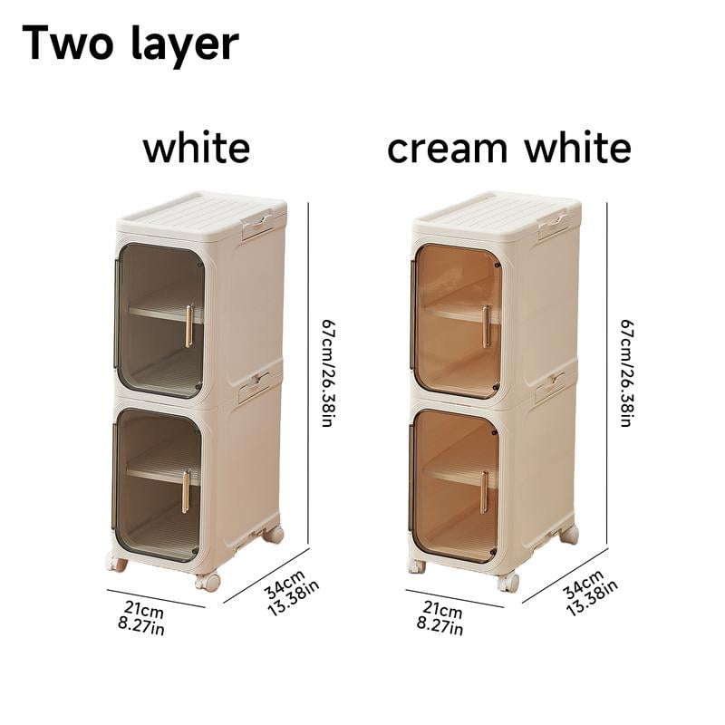 4-Tier Tall Narrow Storage Cabinet, Plastic Slim Storage Organizer with ...