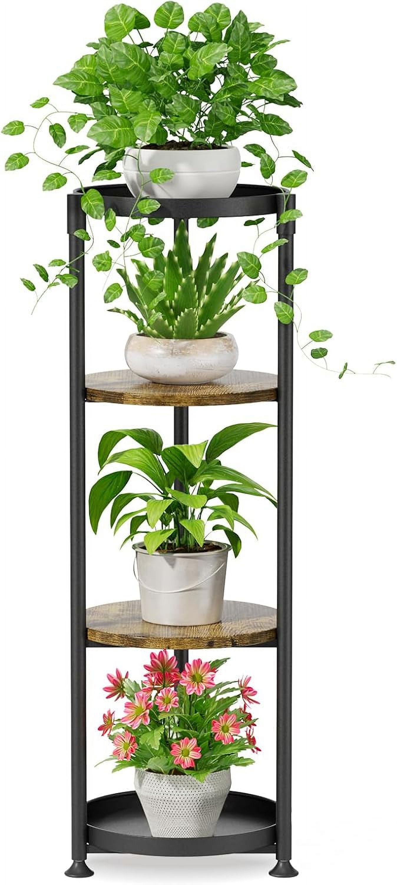 4 Tier Tall Plant Stand Indoor Outdoor, Corner Large Plant Stands for ...