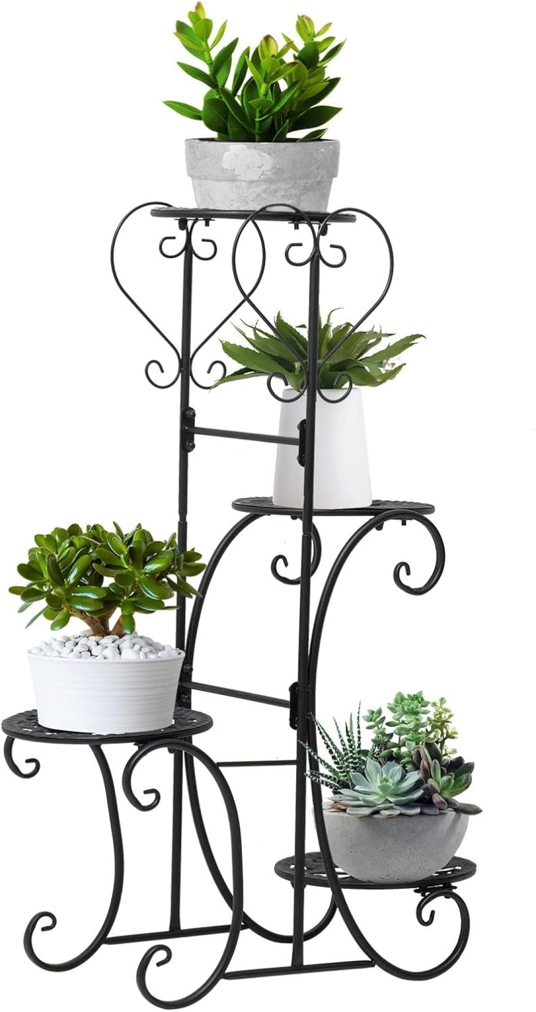 4 Tier Tall Plant Stand Outdoor, Indoor Round Flower Stand Flower Pot ...