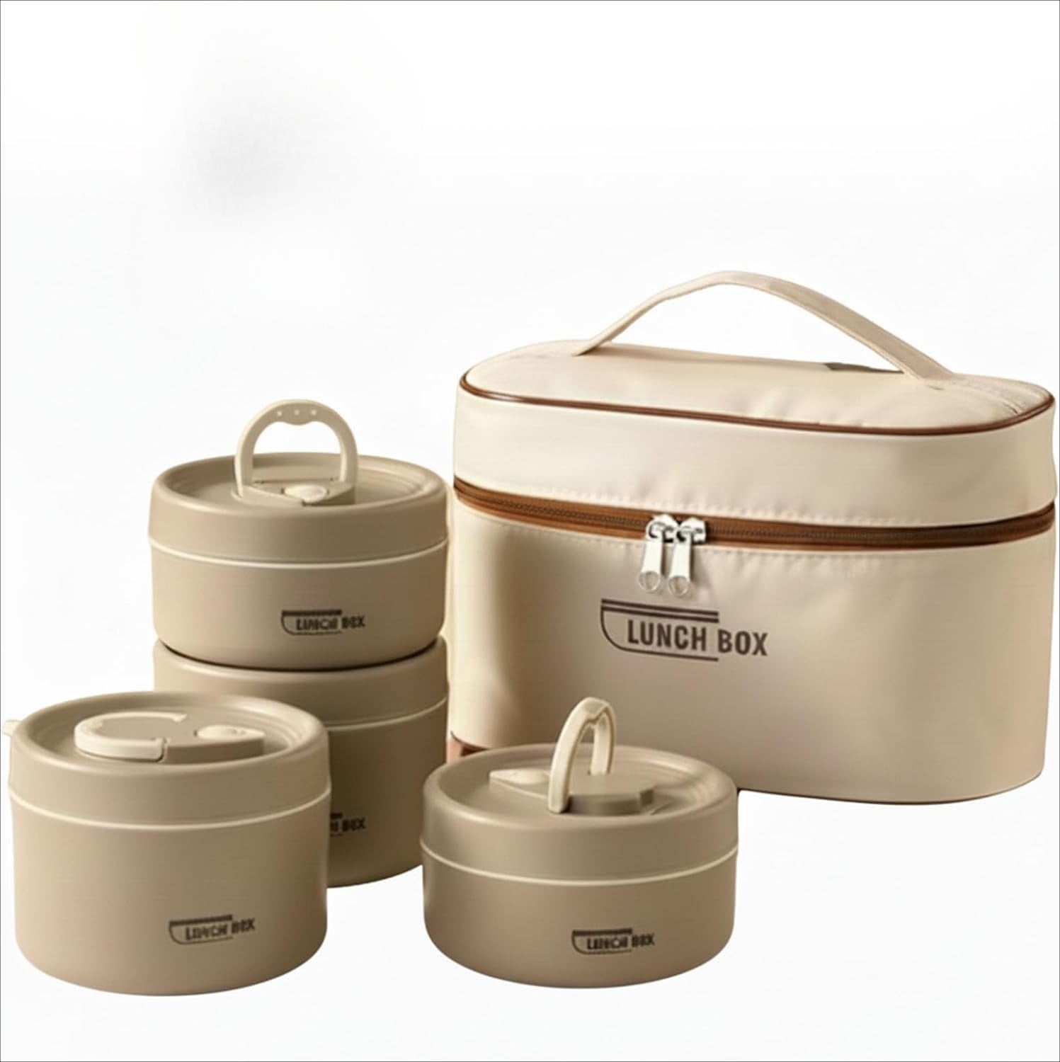 4-Tier Thermal Bento Box Kit - Stackable 304 Steel Lunch Container with ...