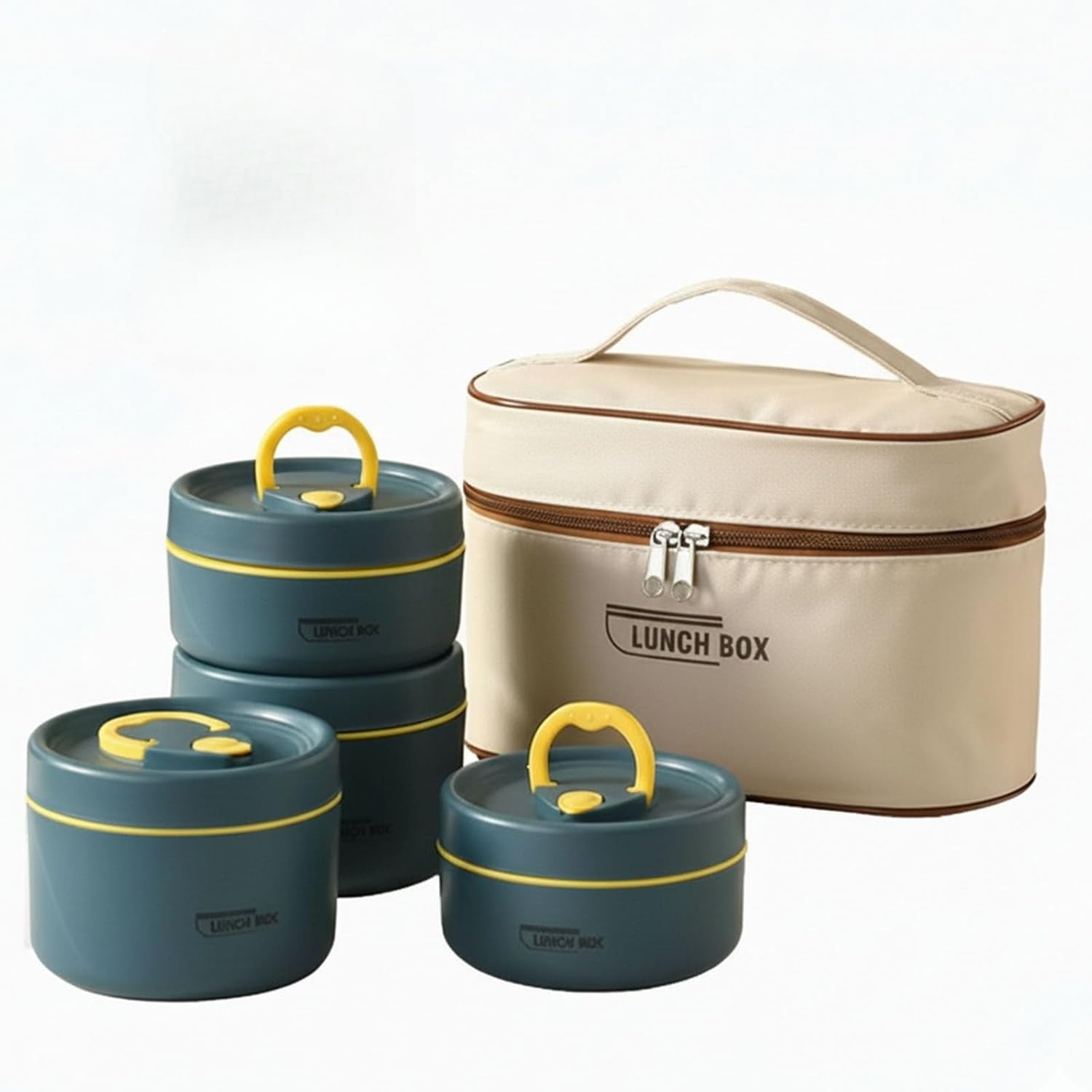 4-Tier Thermal Bento Box Kit - Stackable 304 Steel Lunch Container with ...