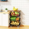 4 Tier Vegetable Fruit Basket for Kitchen, Stackable Metal Fruit and ...