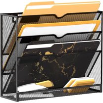 X-cosrack 3-Tier Hanging Wall File Organizer with Door Hooks and 6pcs S ...