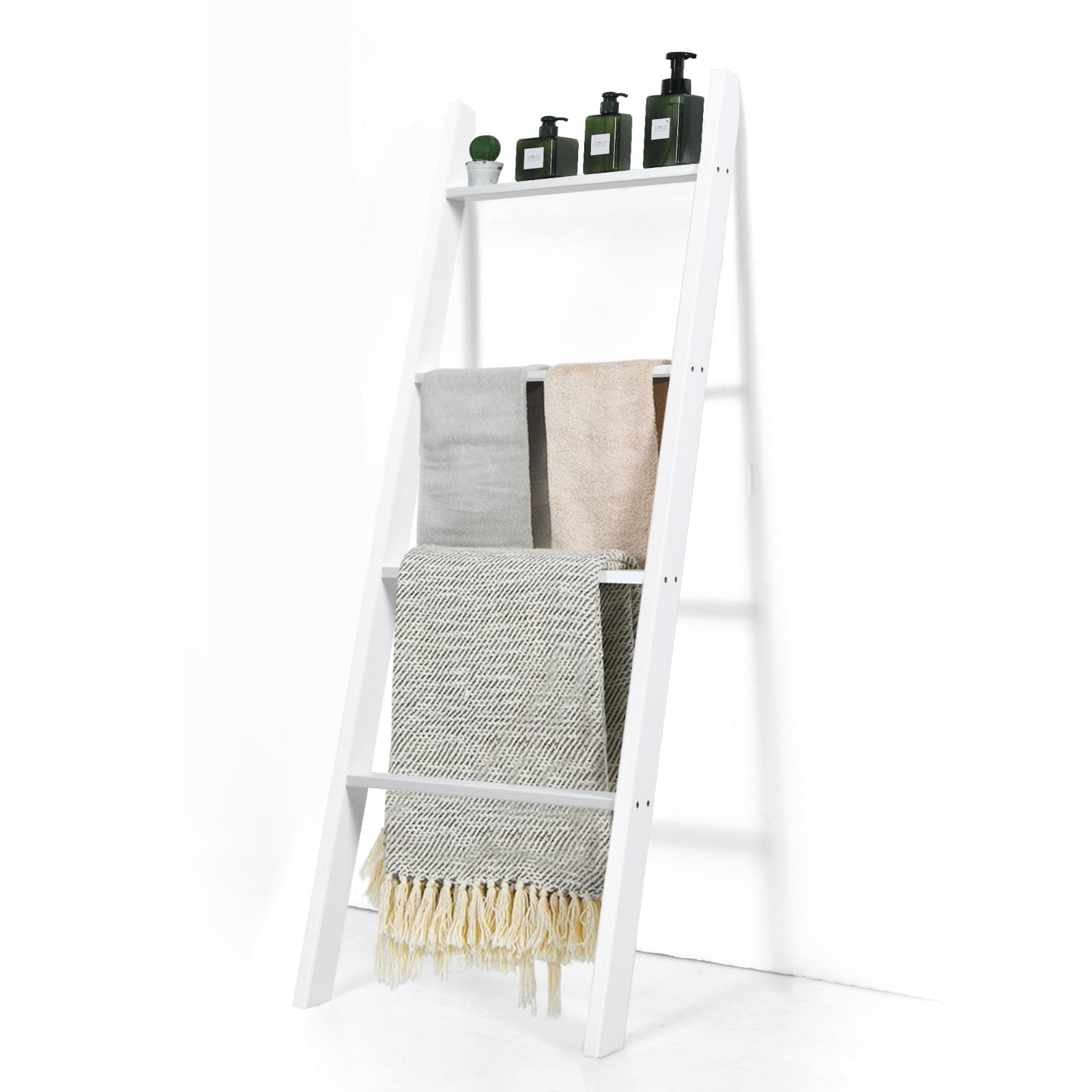 4-Tier Wall Leaning Ladder Shelf Stand - Walmart.com