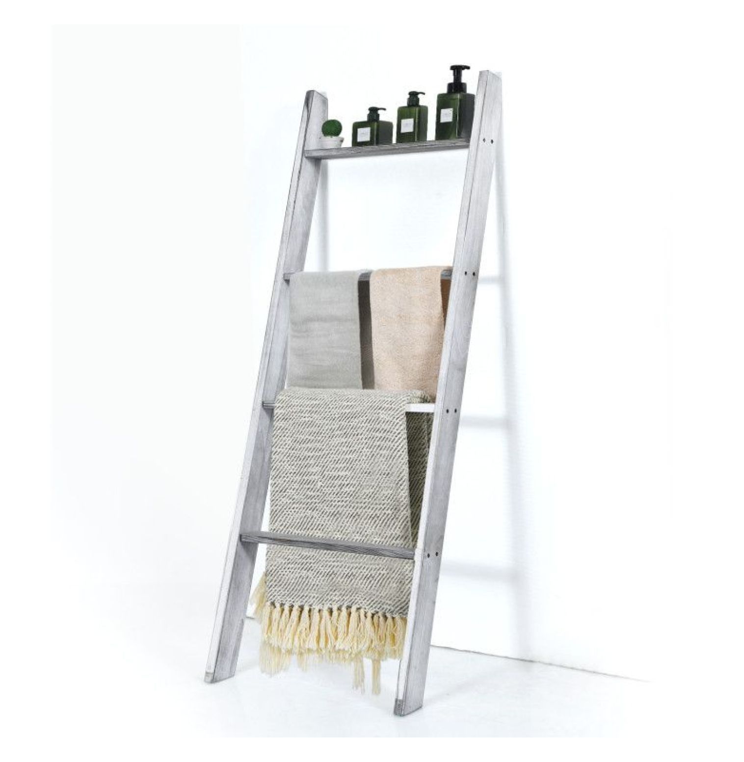 4-Tier Wall Leaning Ladder Shelf Stand - Walmart.com
