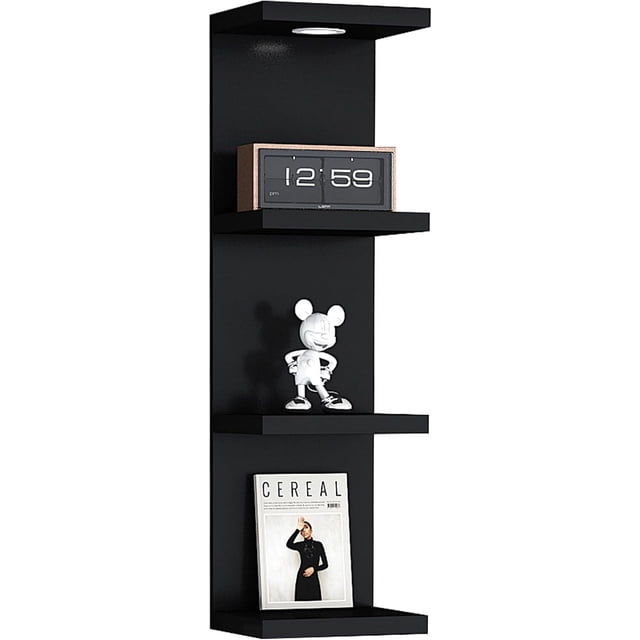 7 Tier Wall Shelf Unit,Black Lack Wall Shelf,Display Floating Shelf ...