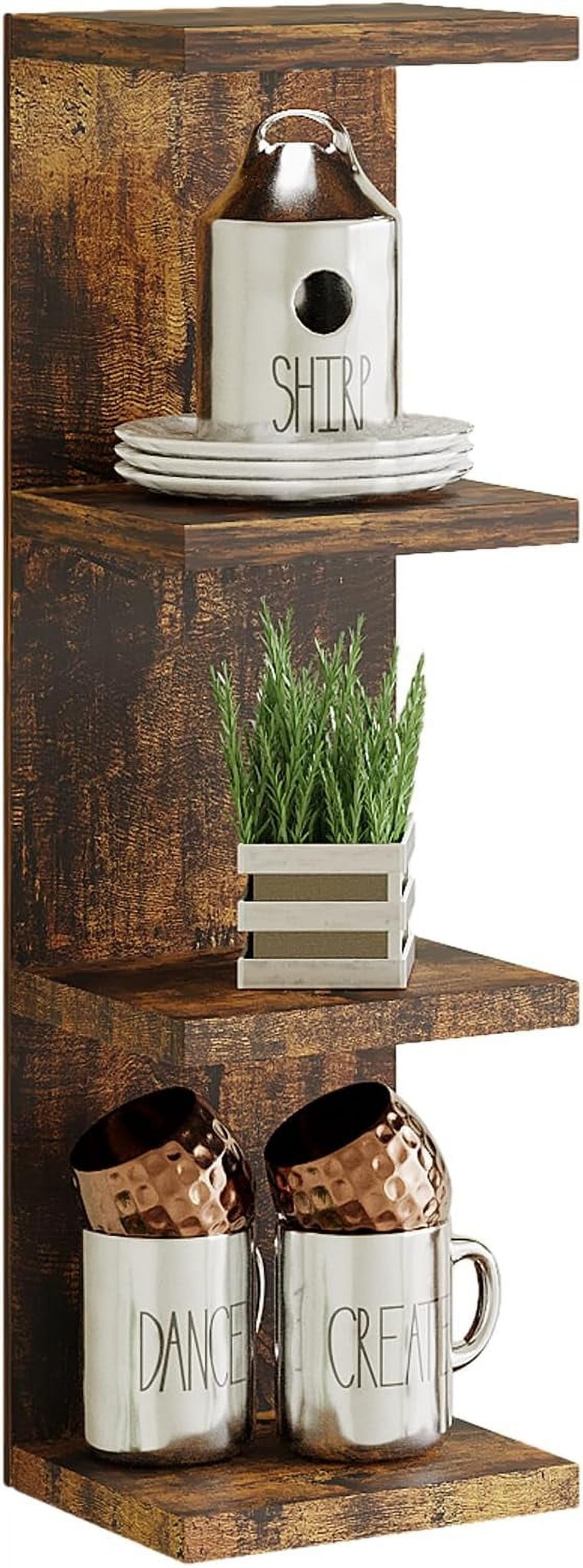 4 Tier Wall Shelf Unit,Pink Lack Wall Shelf,Display Floating Shelf with ...