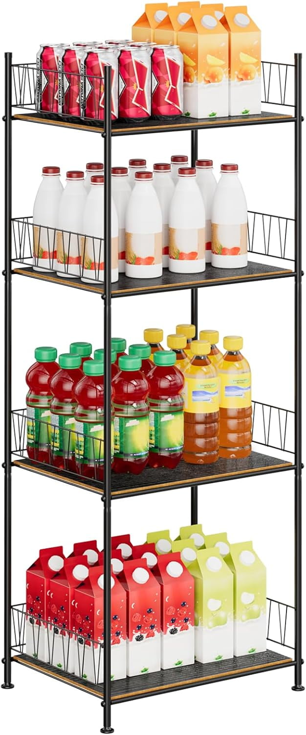 4 Tier Water Bottle Organizer Shelf Bottled Water Storage Rack for ...