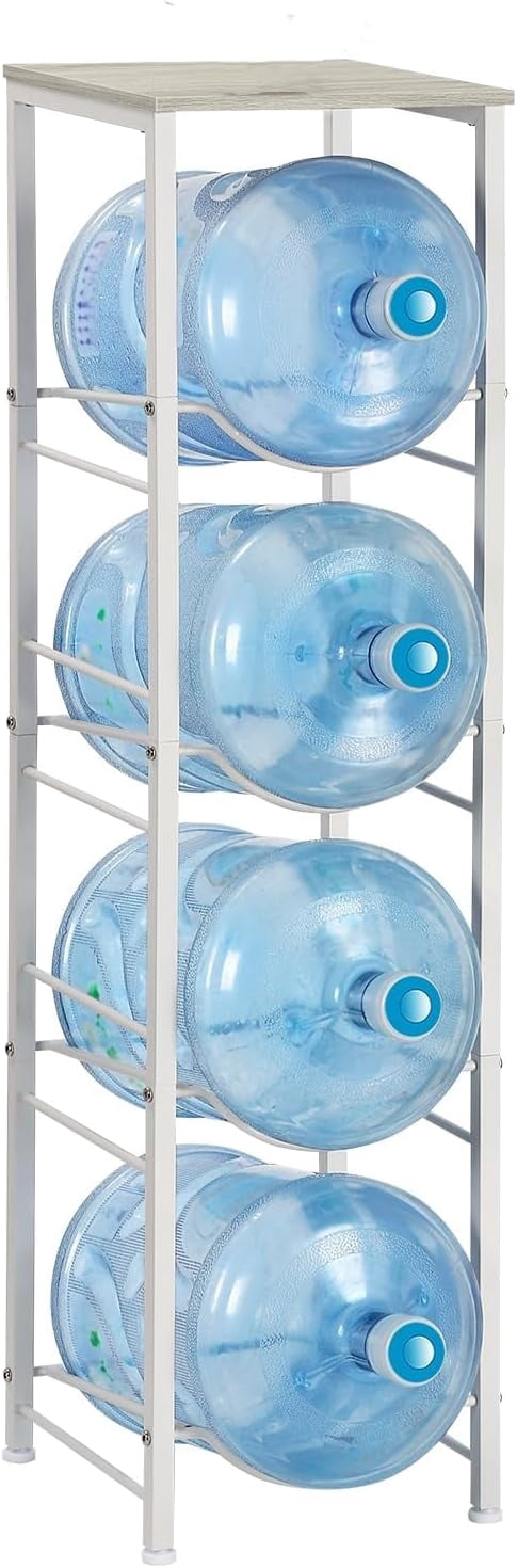 4-Tier Water Jug Rack, 5 Gallon Water Bottle Holder Organizer with ...