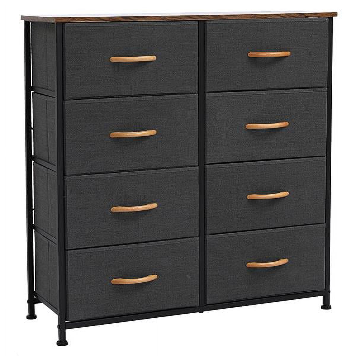 4-Tier Wide Drawer Dresser, Storage Unit with 8 Easy Pull Fabric ...