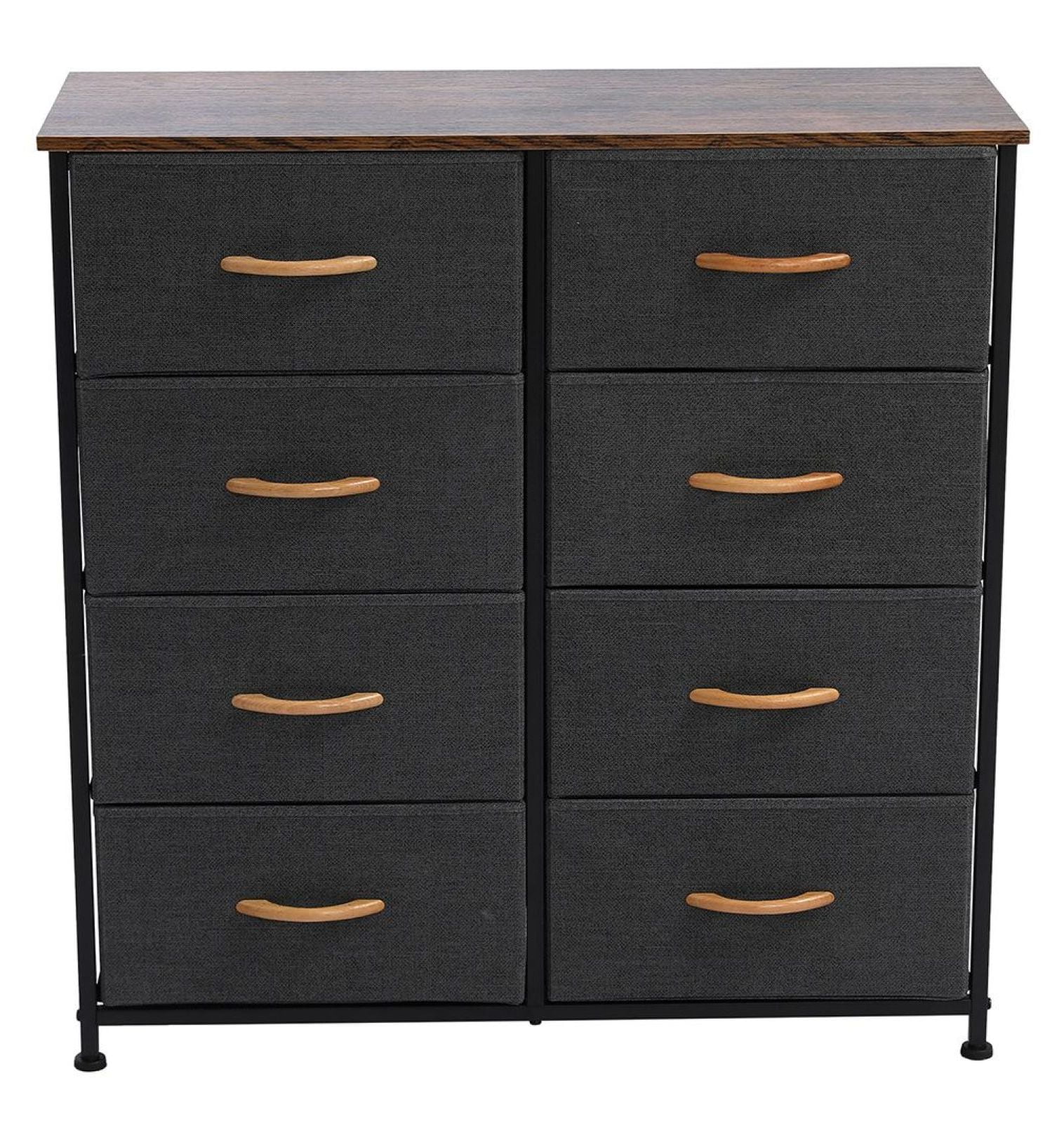 4-Tier Wide Drawer Dresser, Storage Unit with 8 Easy Pull Fabric ...