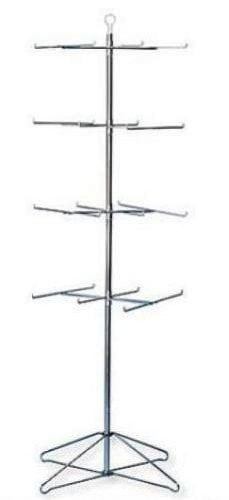 4 Tier Wire Display Rack in Chrome 63.5 H x 24.5 D with 24 Peg ...
