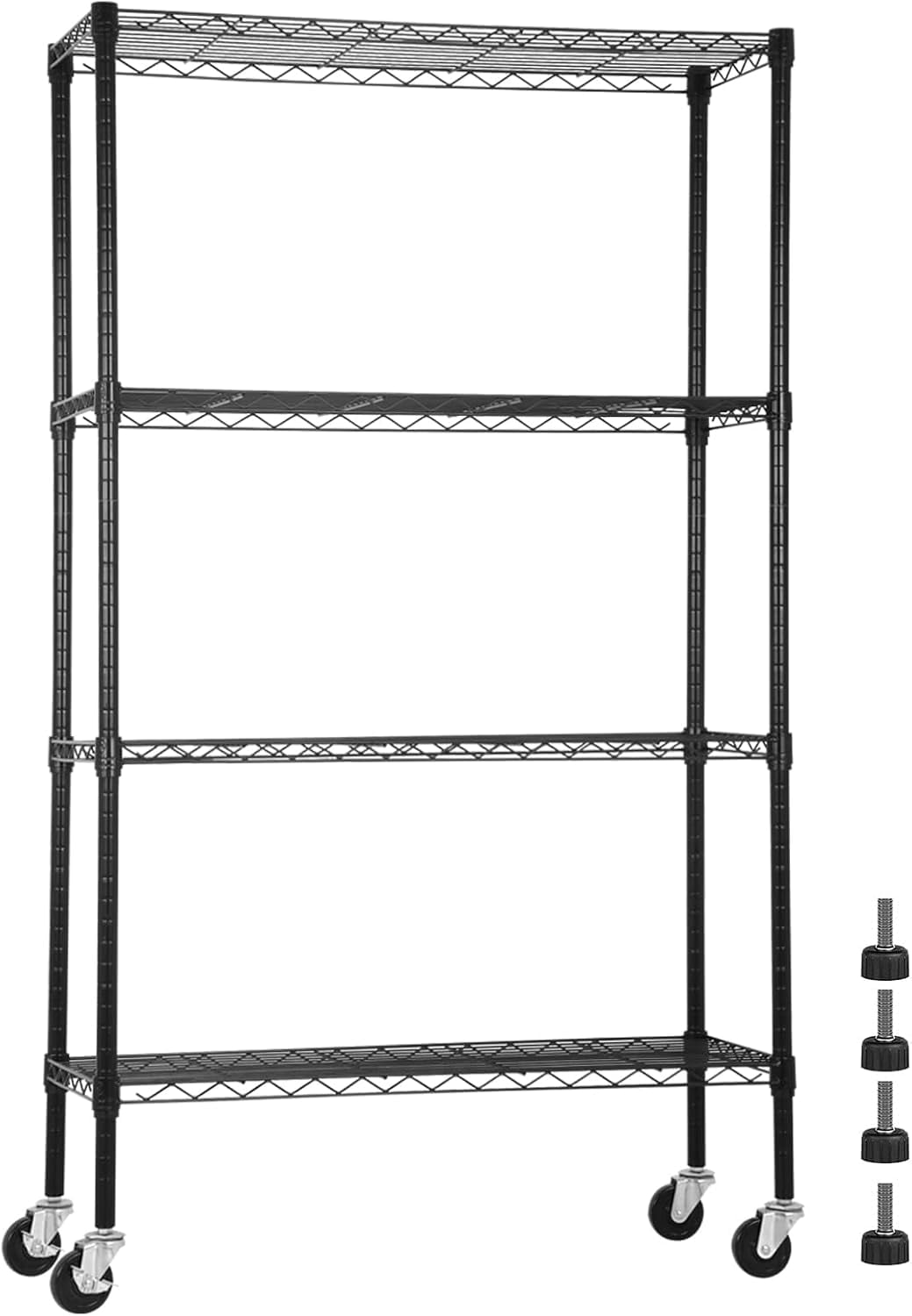 4 Tier Wire Shelving Unit 62" H x 36L x 14D Heavy Duty Metal Shelf ...