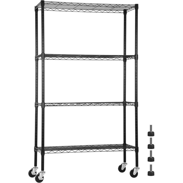 4 Tier Wire Shelving Unit 62" H x 36L x 14D Heavy Duty Metal Shelf ...