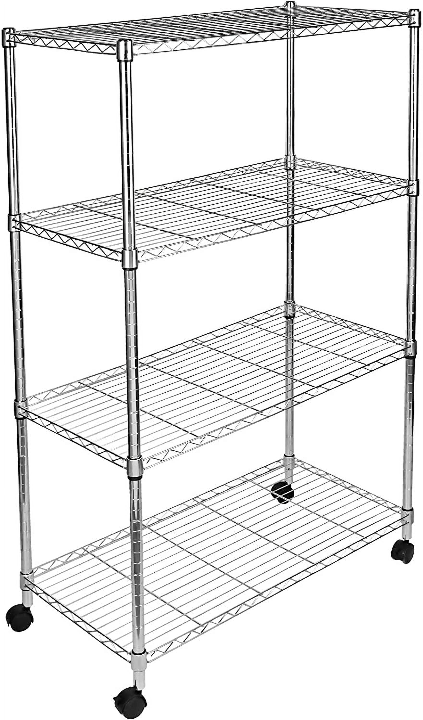 4-Tier Wire Storage Shelving Unit,Adjustable Storage Shelves,36" D x 18 ...