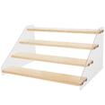 4-Tier Wood Display Riser, Wood& Acrylic Display Shelf, Riser Display ...