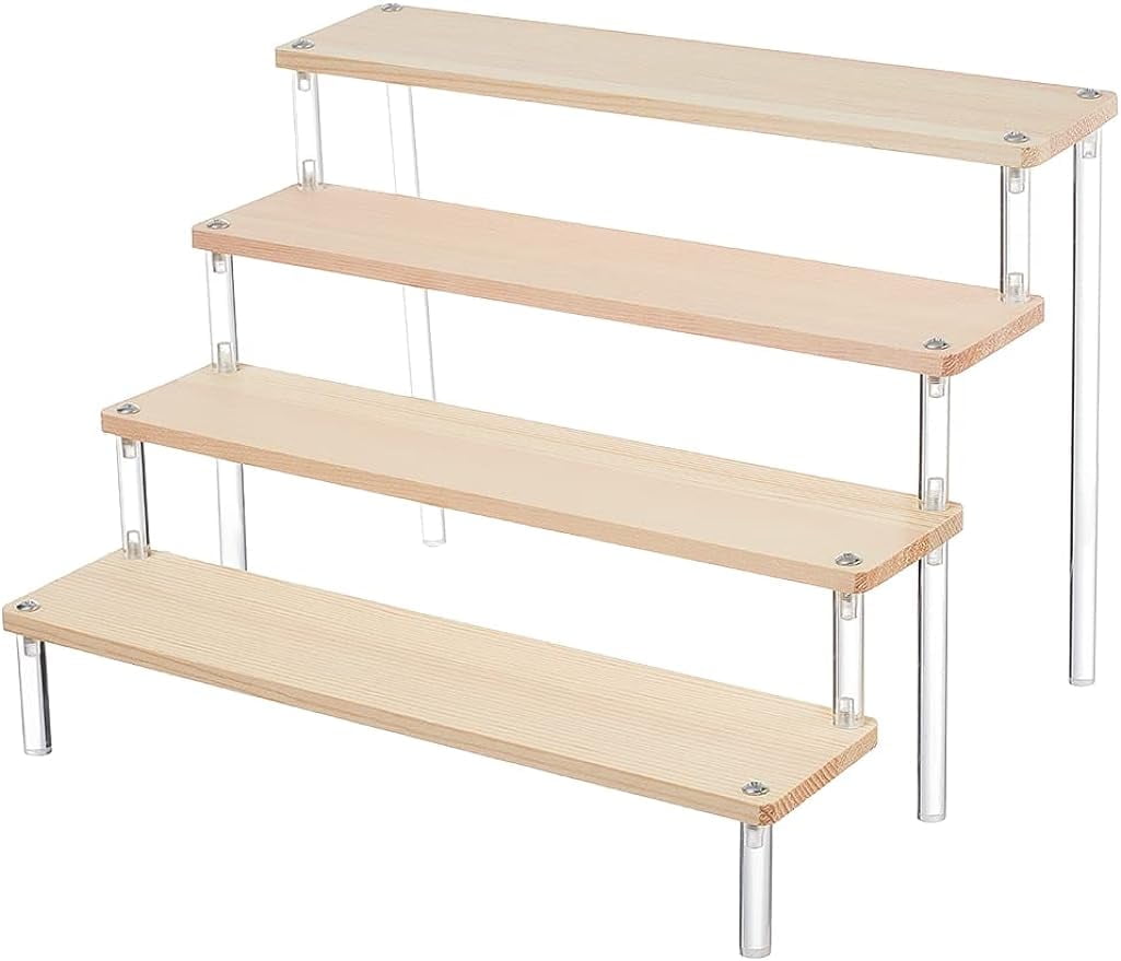 4-Tier Wood & Plastic Minifigures Display Risers with Screw and ...