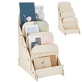 4-Tier Wood Postcard Storage Riser Racks Floral White 19.8x30x38.9cm ...
