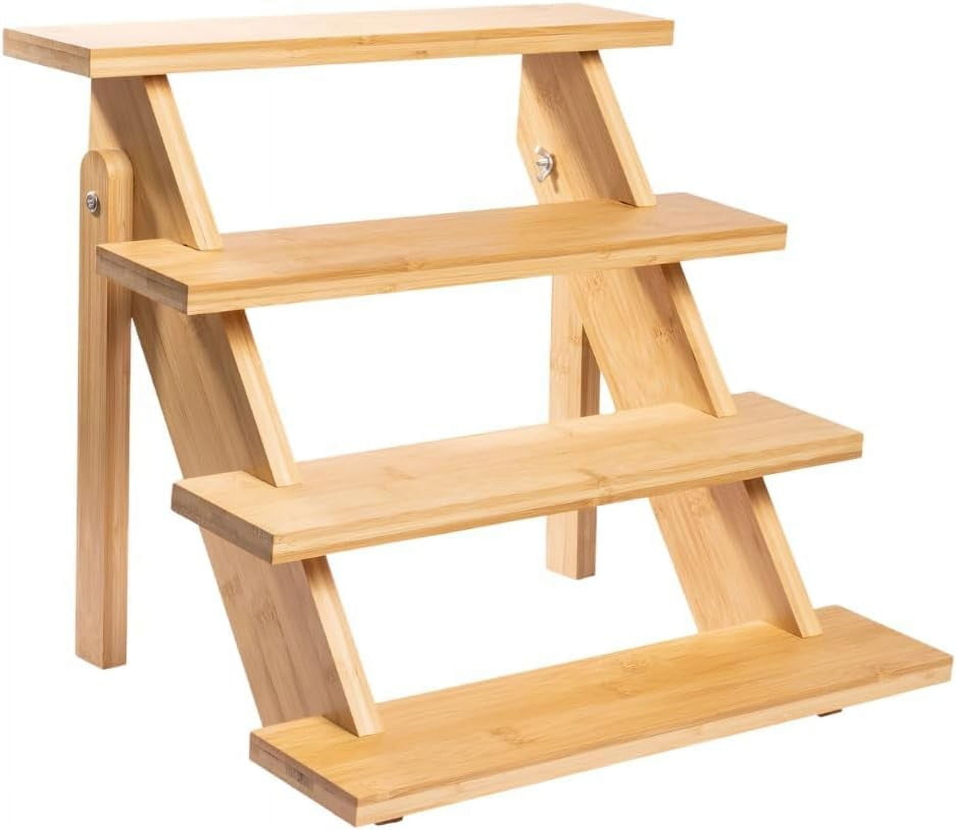 "4-Tier Wooden Cupcake Stand - Collapsible Rustic Dessert Display with ...