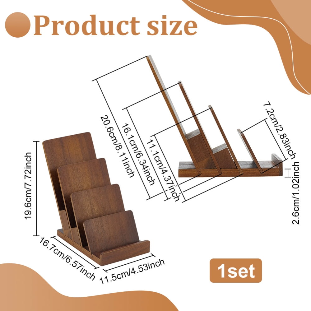 4-Tier Wooden Greeting Card Display Stand Sticker Display Stand Retail ...