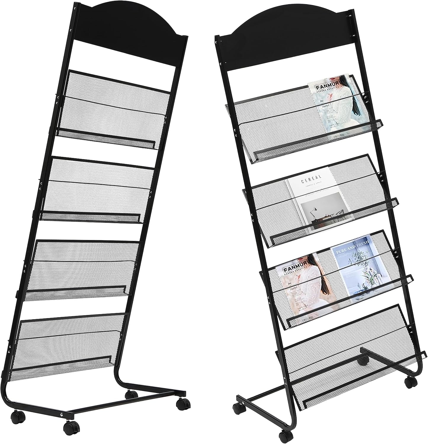 4 Tier freestaning Magazine Rack Floor Brochure Display Stand Holder ...