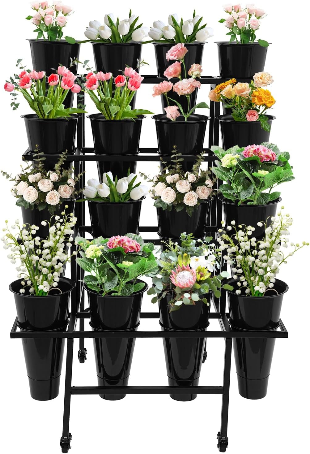 4-Tierd Flower Display Stand, Modern Flower Plant Display Stand with ...