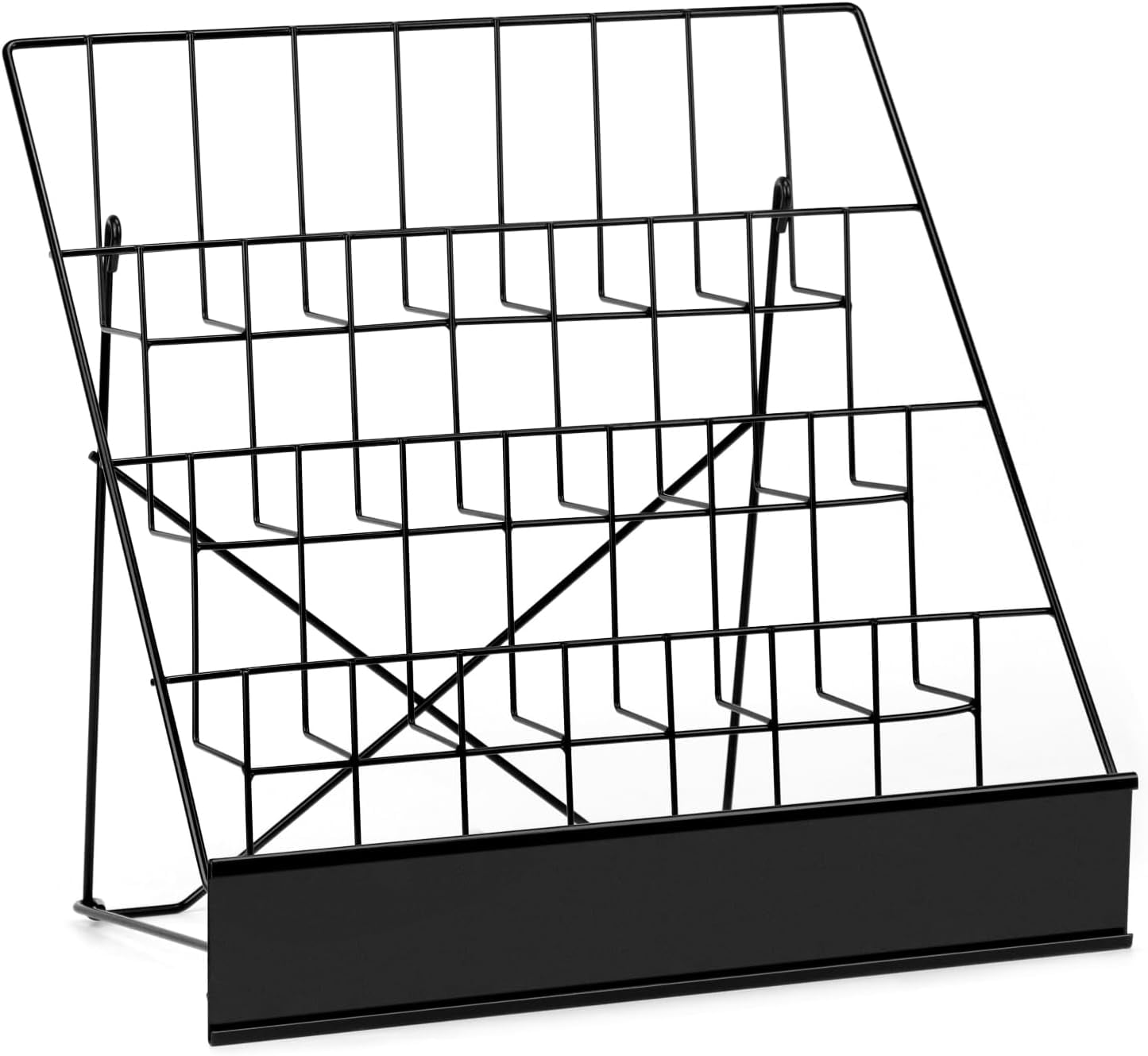 4-Tiered Metal Book Display Stand,18.4 x 16.6 x 14.5, Book Signing Wire ...