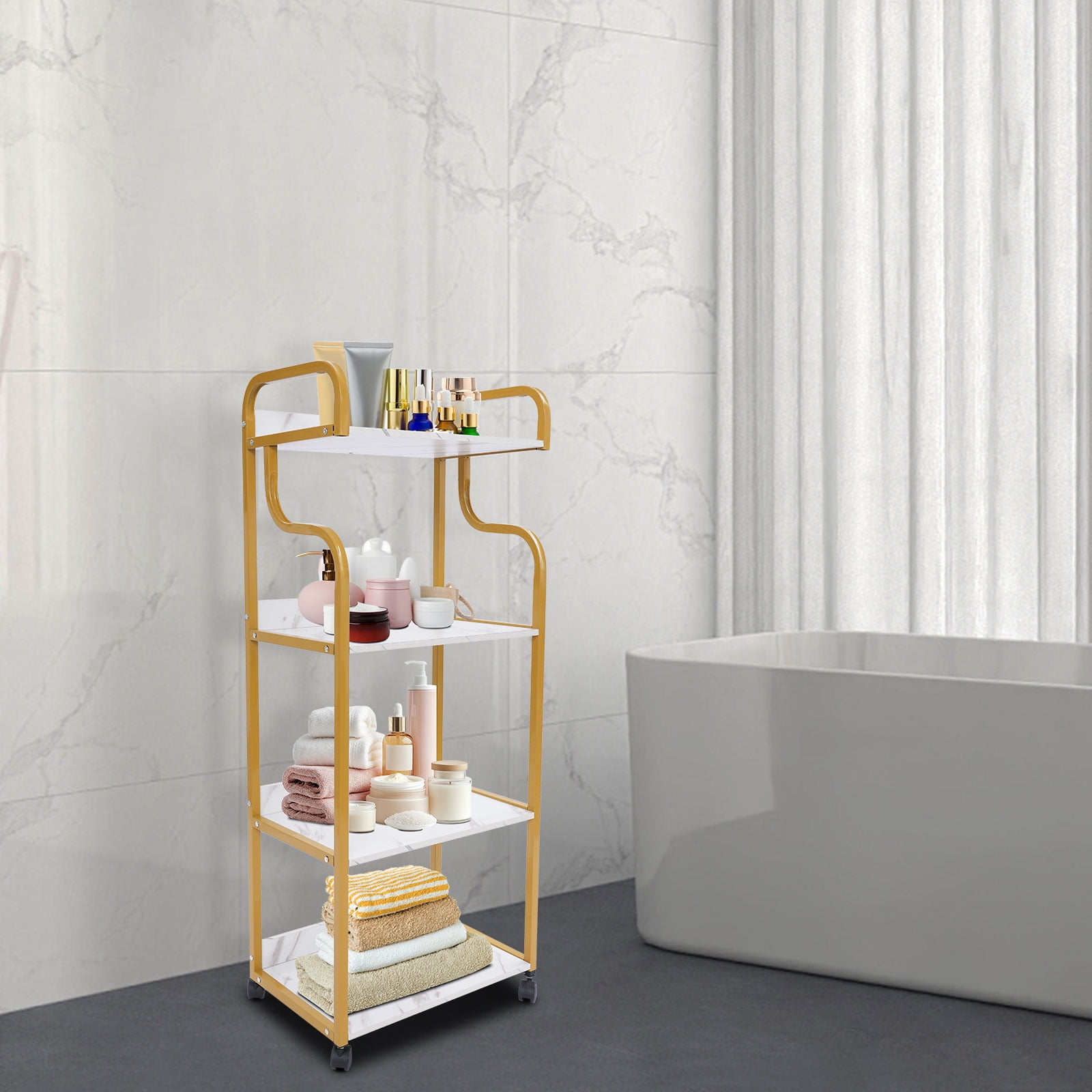 4 Tiers Beauty Salon Trolley Cart, Rolling Barber Cart, Salon Rolling ...