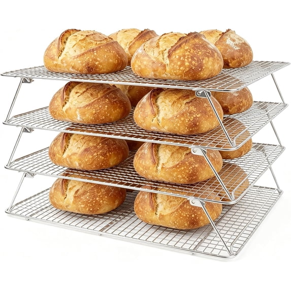 4 Tiers Bread Cooling Rack Sourdough, Collapsible Baking Rack for Oven ...