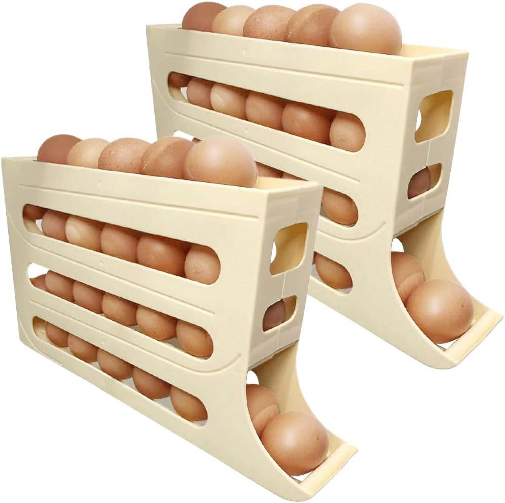 4 Tiers Egg Holder for Fridge, 2024 New 4 Tiers Egg Container, Auto ...