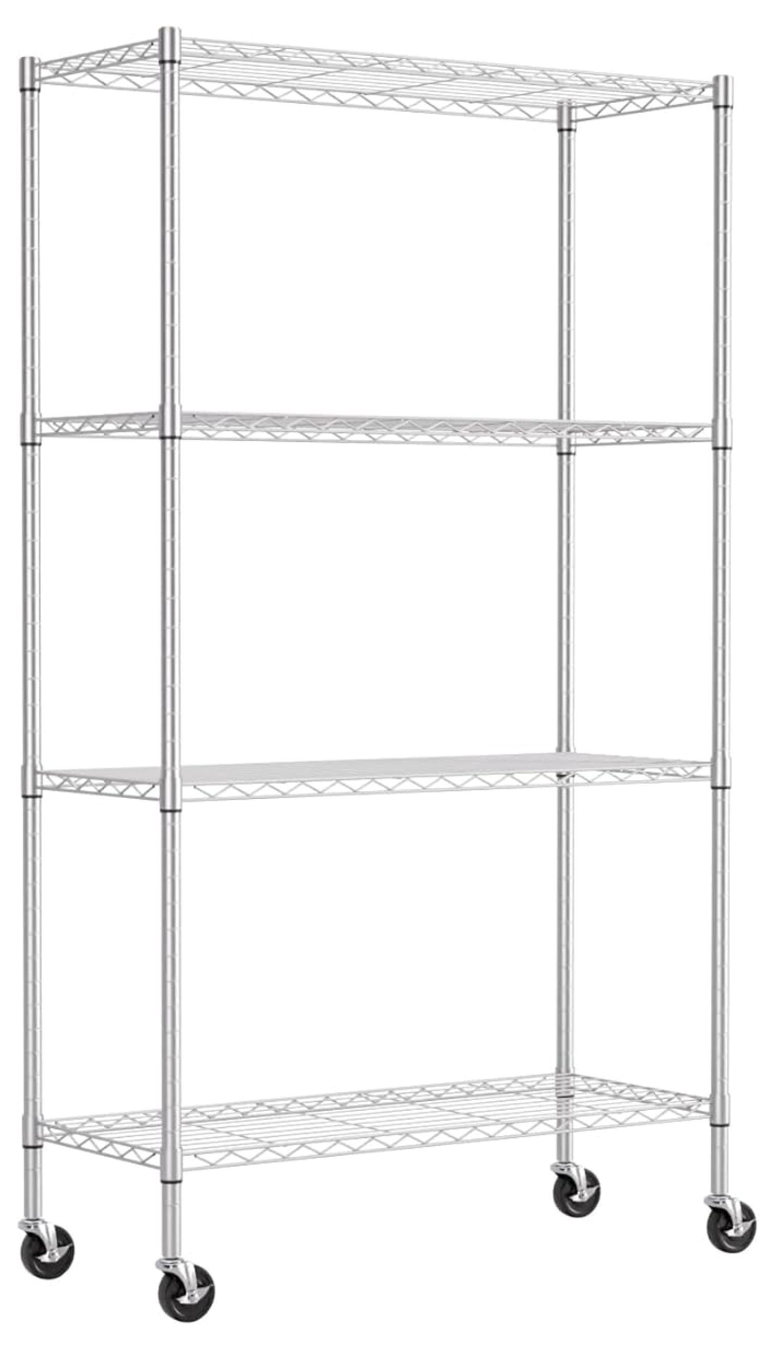4 Tiers Garages Shelving Unit 1400 lbs Weight Capacity Garage Shelves ...