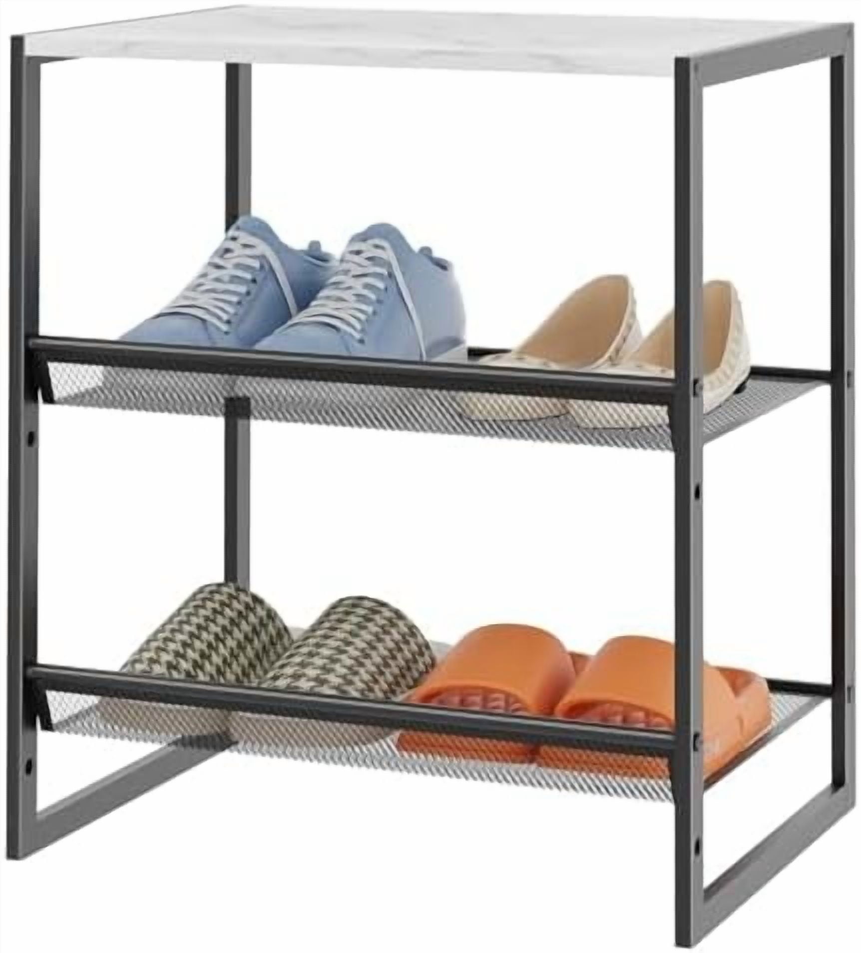 4 Tiers Narrow Shoe Rack,Small Space Freestanding Shoe Storage ...
