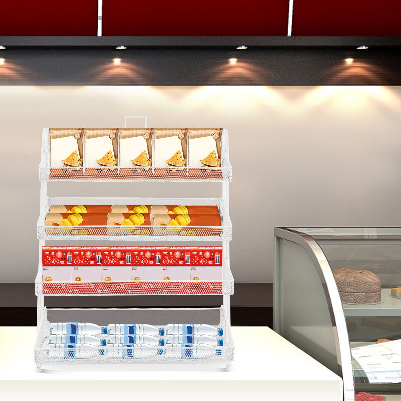 4-Tiers Retail Candy Display Rack Shelving Organizer for Countertop ...