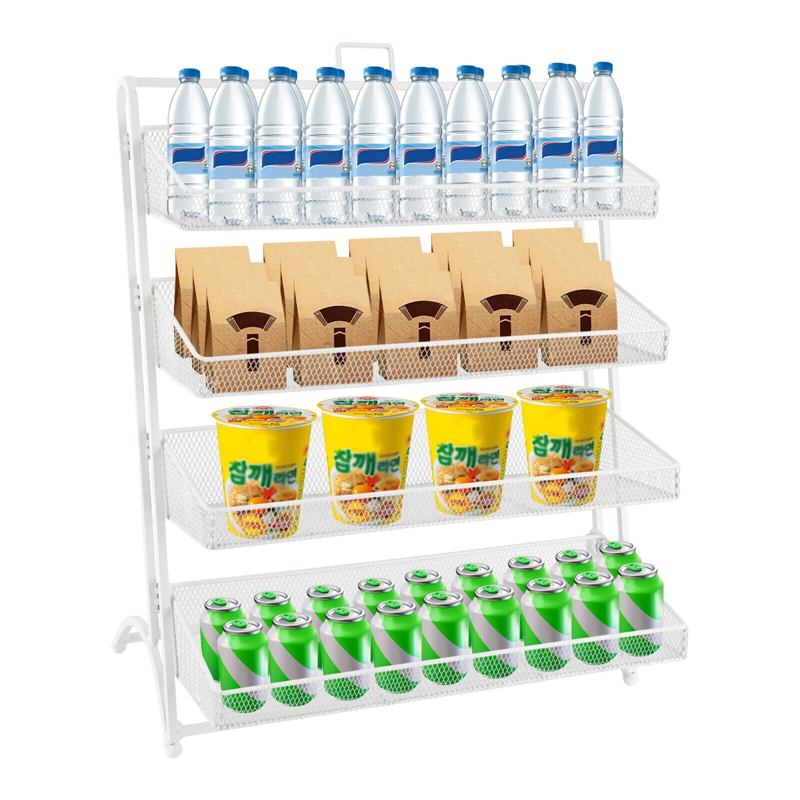 4-Tiers Retail Candy Display Rack Snack Storage Shelving Organizer for ...