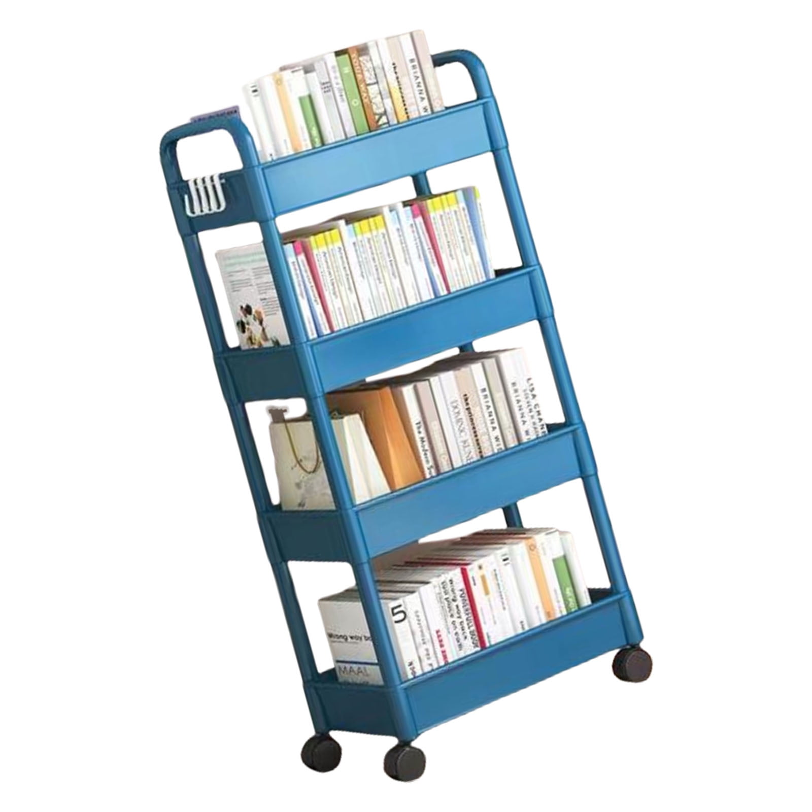 4 Tiers Rolling Cart for Snacks and Beverages Removable Storage Rack ...