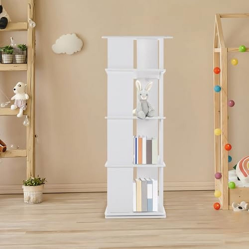 4 Tiers Rotating Bookshelf, 360° Revolving Bookcase with Large Space 50 ...