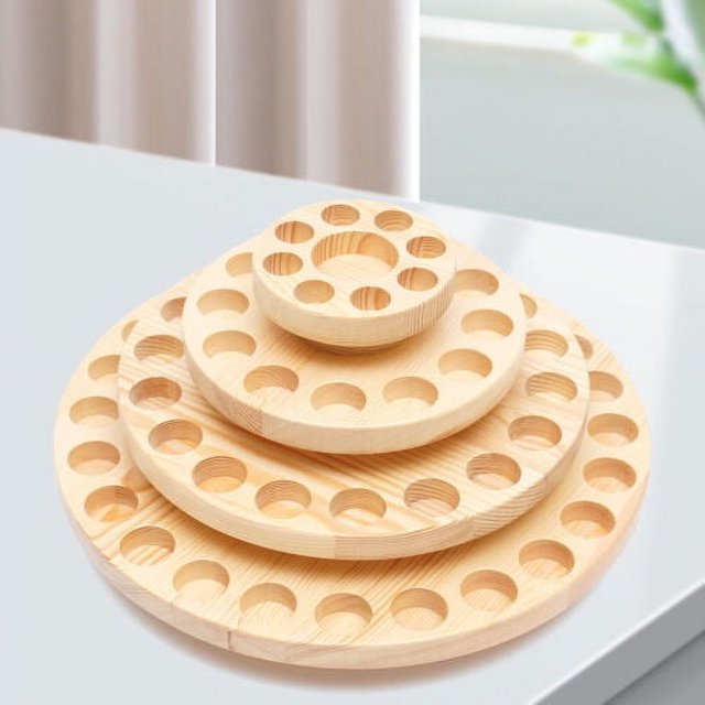 4 Tiers Rotating Essential Oil Storage Rack Wooden Display Holder Rack ...
