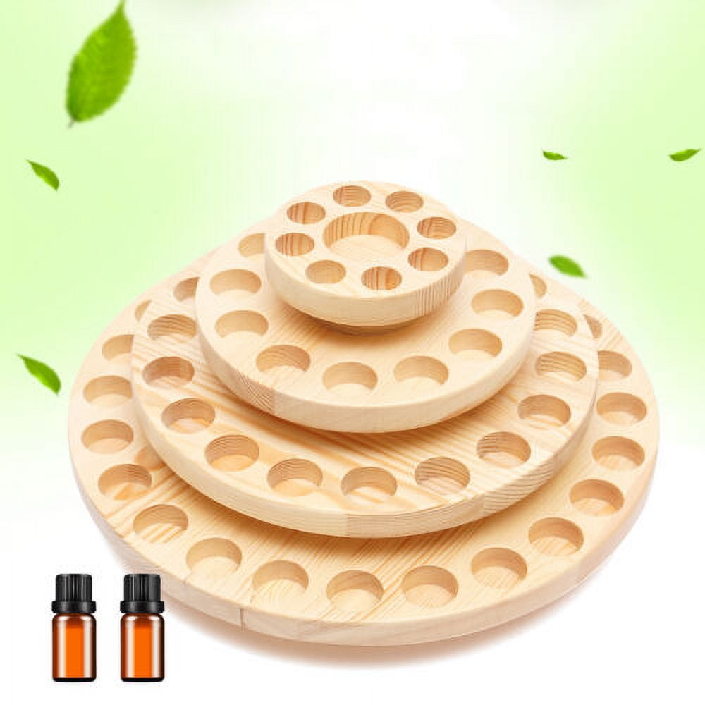 4 Tiers Rotating Essential Oil Storage Rack Wooden Display Holder Rack ...