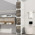 4-Tiers Slim Bathroom Storage Cabinet, Foldable Storage Cabinets,Narrow ...