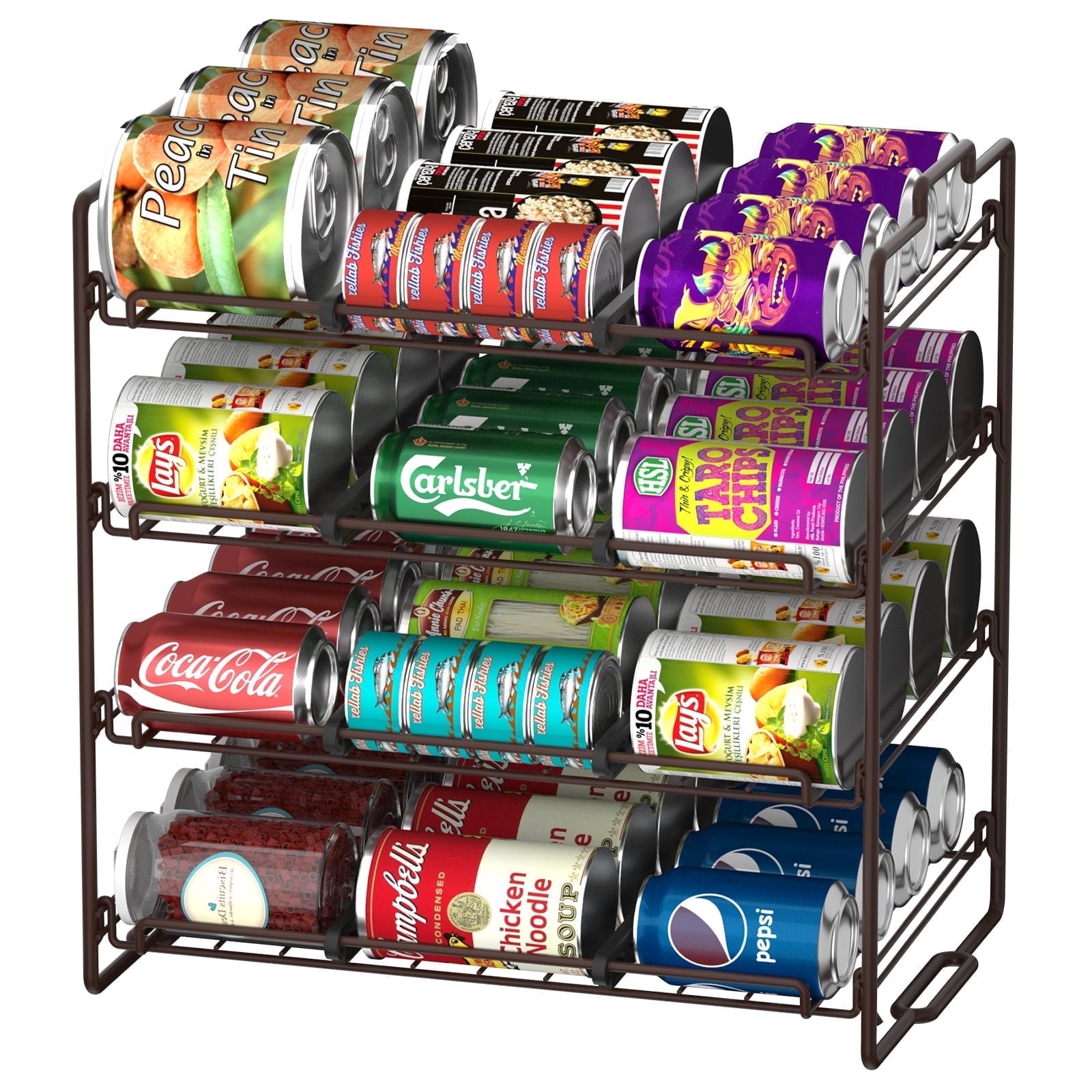 Stusgo 4-Tier Stackable Can Rack, Holds 48 Cans, for Kitchen Cabinet ...