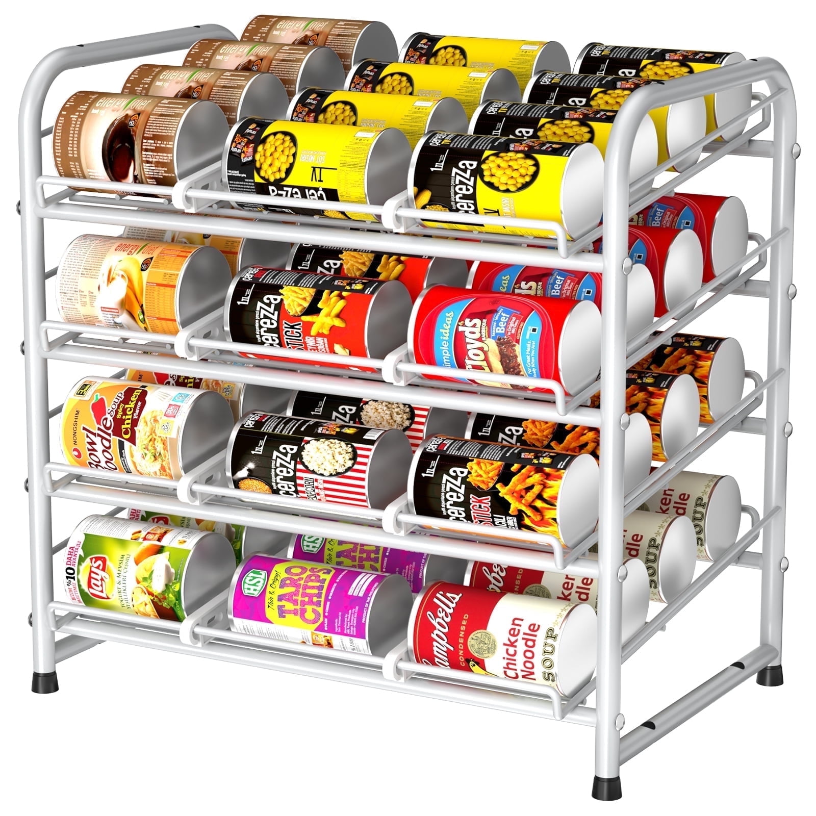 stusgo 4 Tiers Stackable Can Organizer, Holds 48 Cans, For Pantry ...
