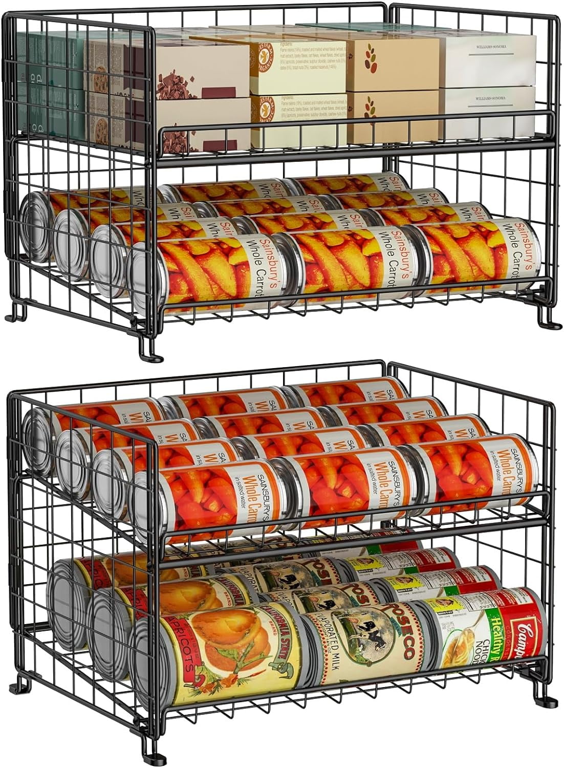 4 Tiers Stackable Can Rack Organizer, x-Cosrack Soda Can Dispenser ...