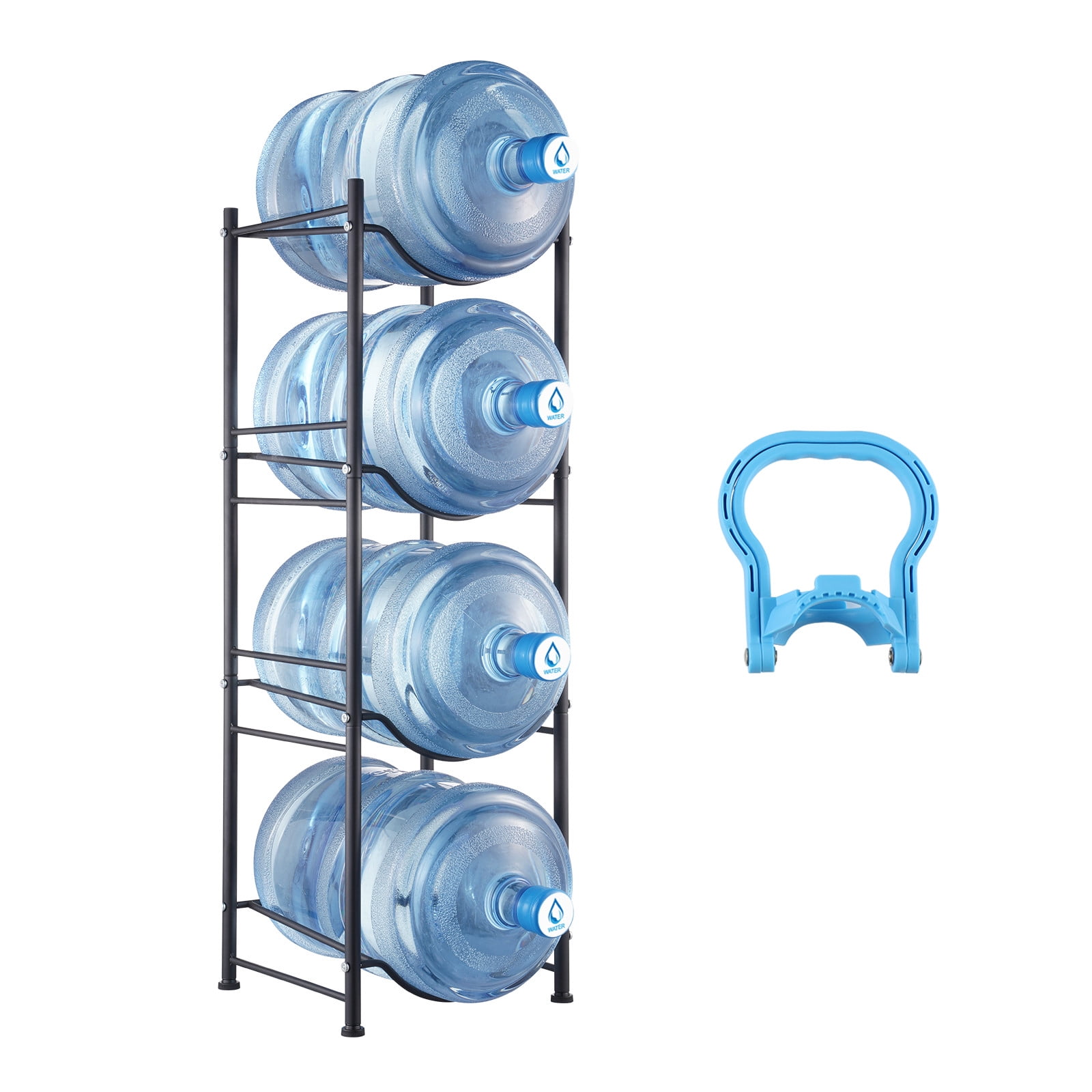 4 Tiers Water Jug Holder Single Row Water Bottle Rack for 4 Bottles ...
