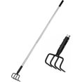 4 Tine Garden Cultivator, 27.5-55 Inch Adjustable Claw Rake, Long ...